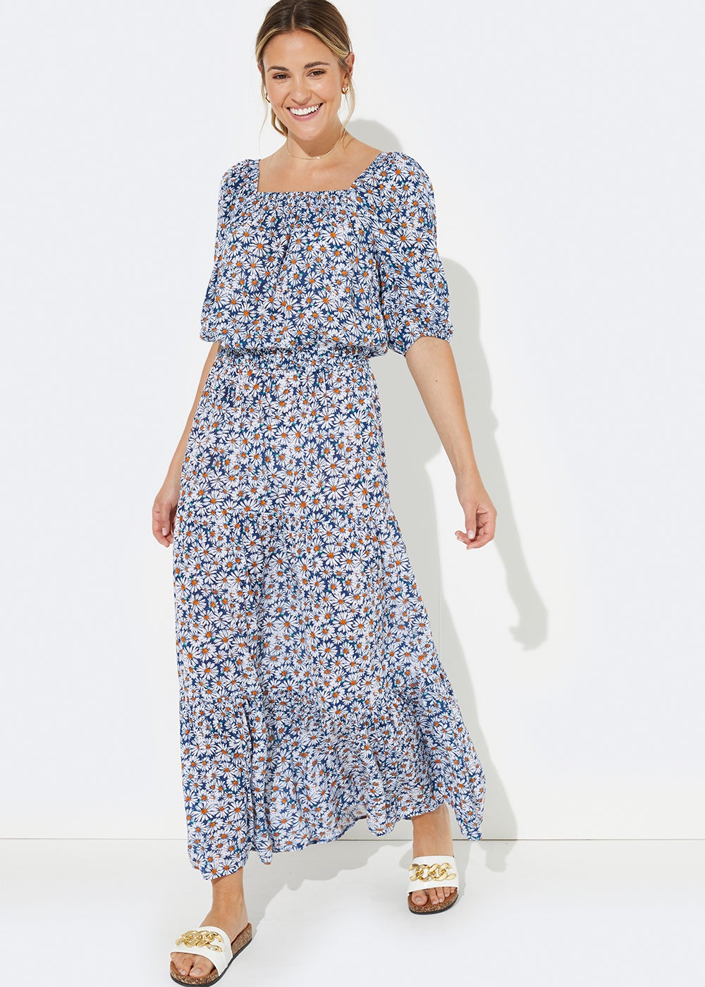 Buy Navy Daisy Print Co-Ord Top Online in Jordan from Matalan