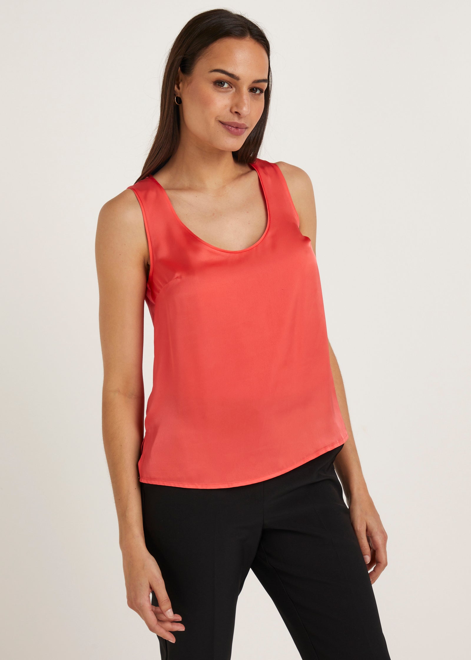 Buy Et Vous Satin Vest Top-coral Online in Jordan from Matalan