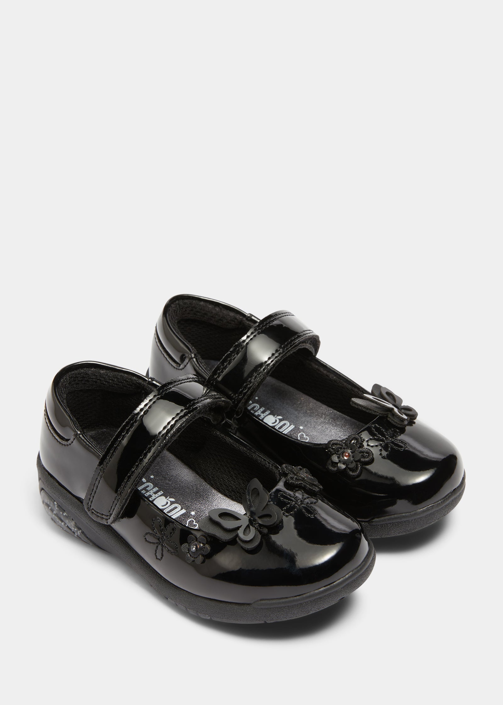 Buy Black Butterfly Light Up School Shoes Infants Online in UAE from ...