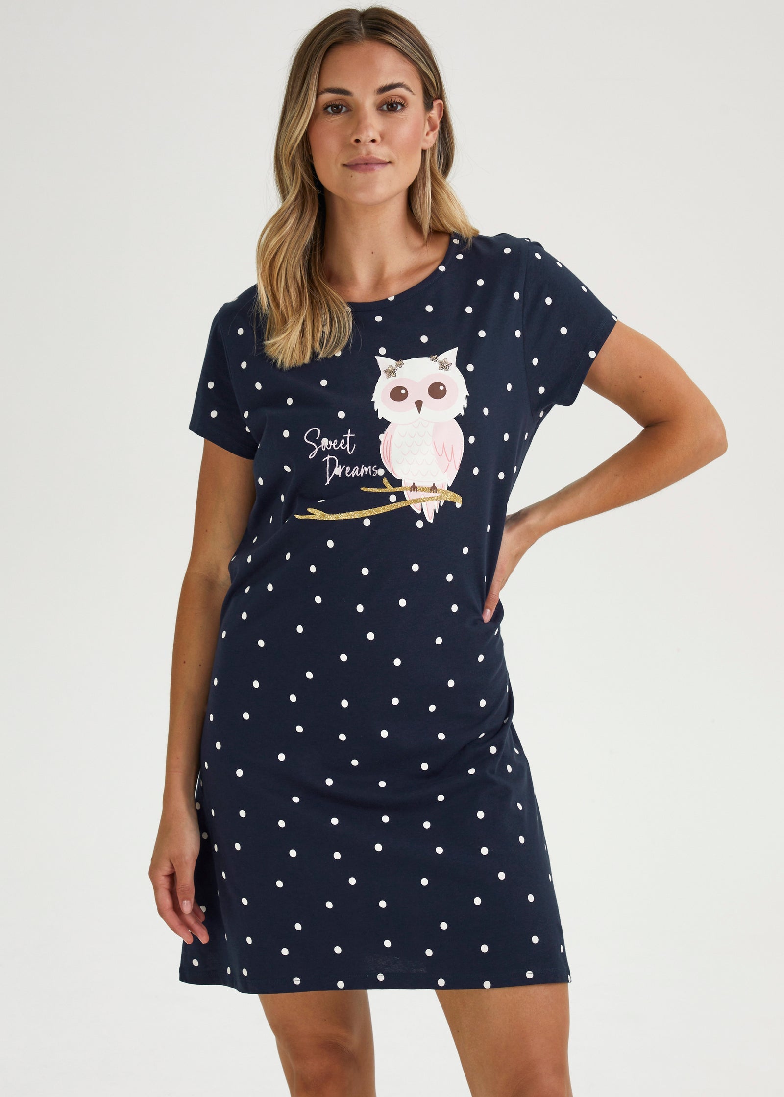 Buy Navy Owl Embroidered Nightie Online in UAE from Matalan