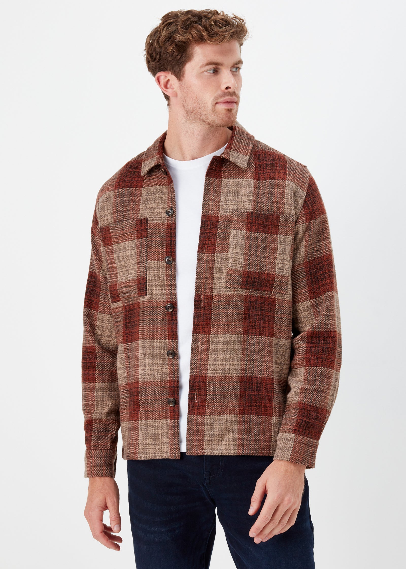 Buy Rust Check Overshirt Online in Qatar from Matalan