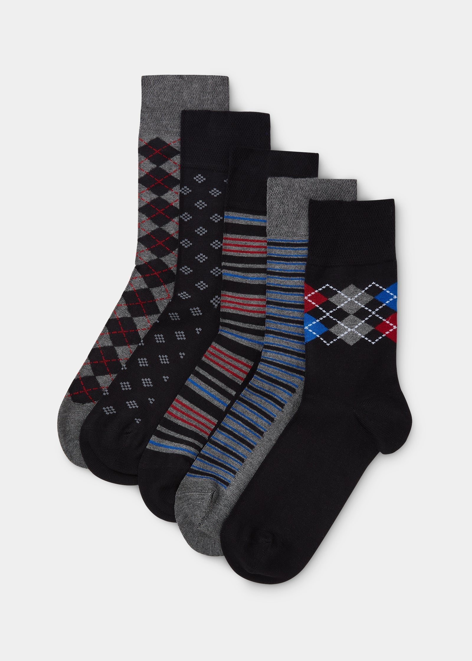 Buy 5 Pack Argyle Flexi Top Socks Online in UAE from Matalan