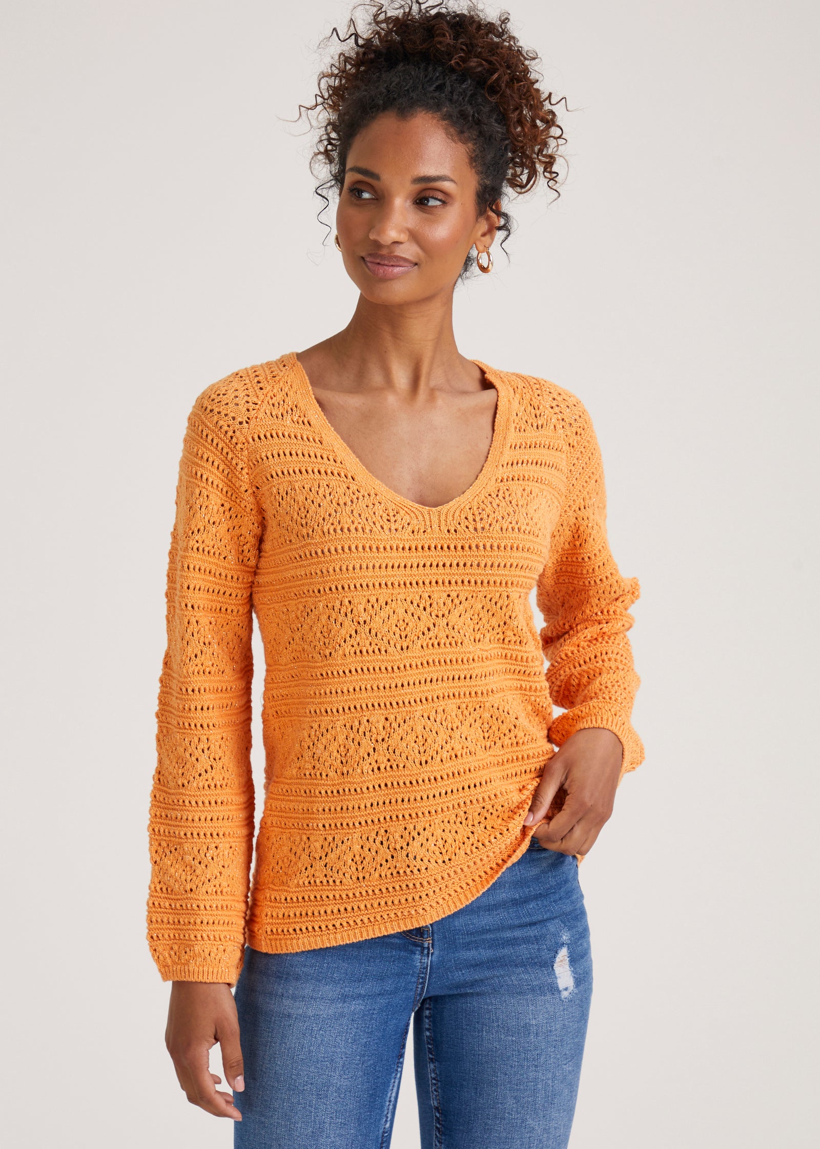 Buy V-Neck Pointelle Top Online in Jordan from Matalan