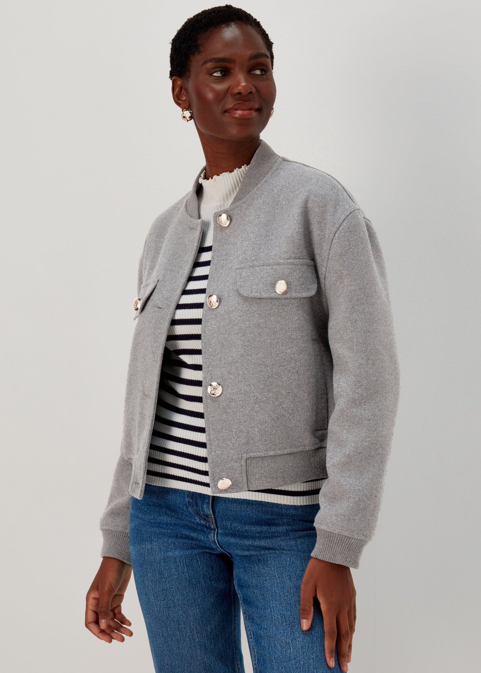 Buy Et Vous Grey Military Jacket Online in UAE - bfab