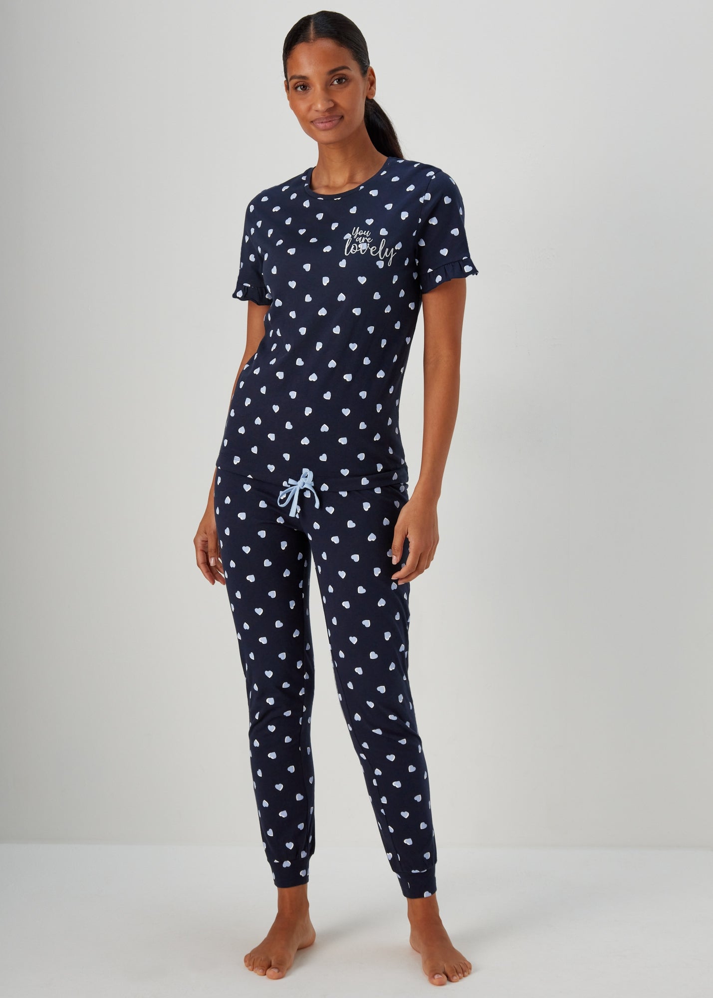 Buy Heart Frill Sleeve Pyjama Set Online in UAE - bfab