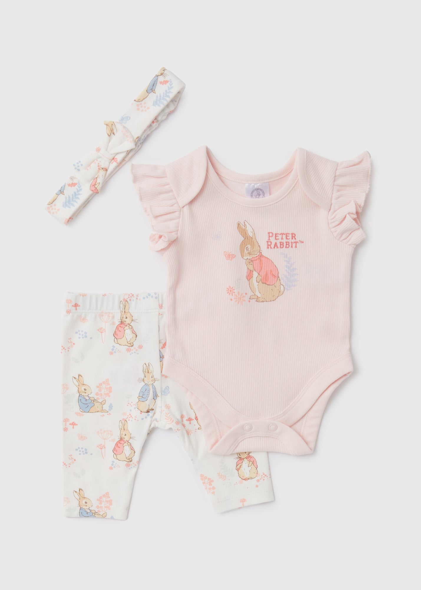 Buy Baby Peter Rabbit 3 Piece Bodysuit Headband & Leggings Set Online ...