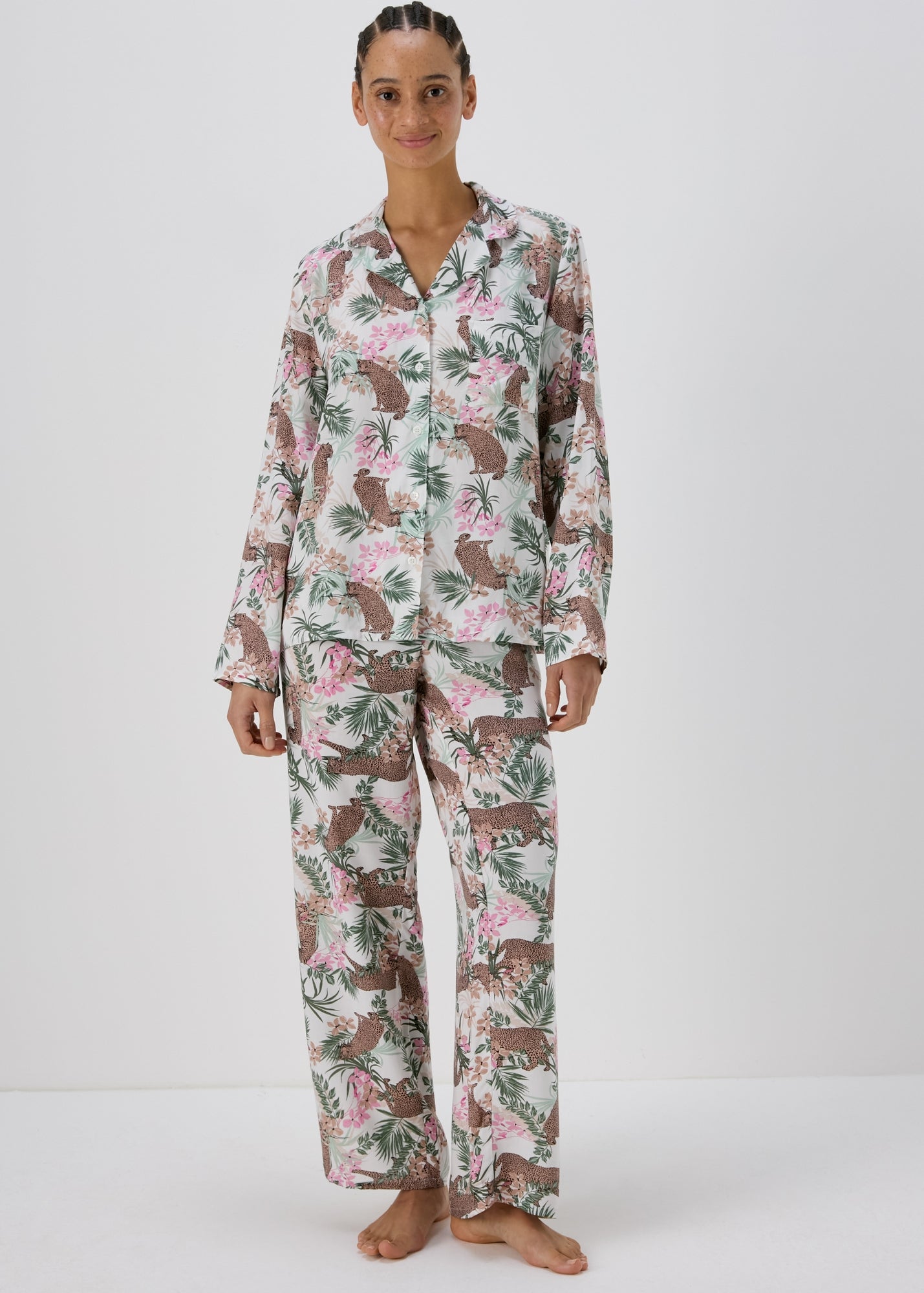Buy Animal Print Viscose Pyjama Set Online in Saudi Arabia from Matalan