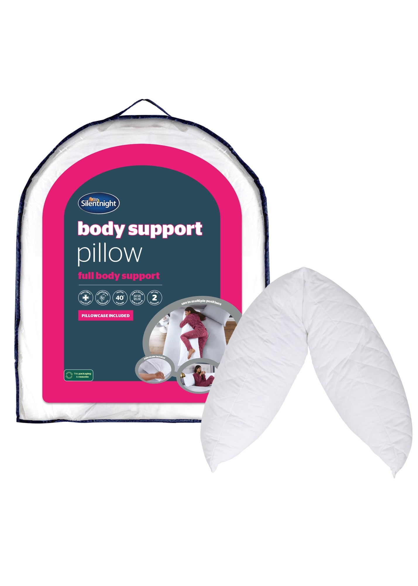 Buy Snuggle Body Support Squishy Pillow-White Online in Qatar - bfab