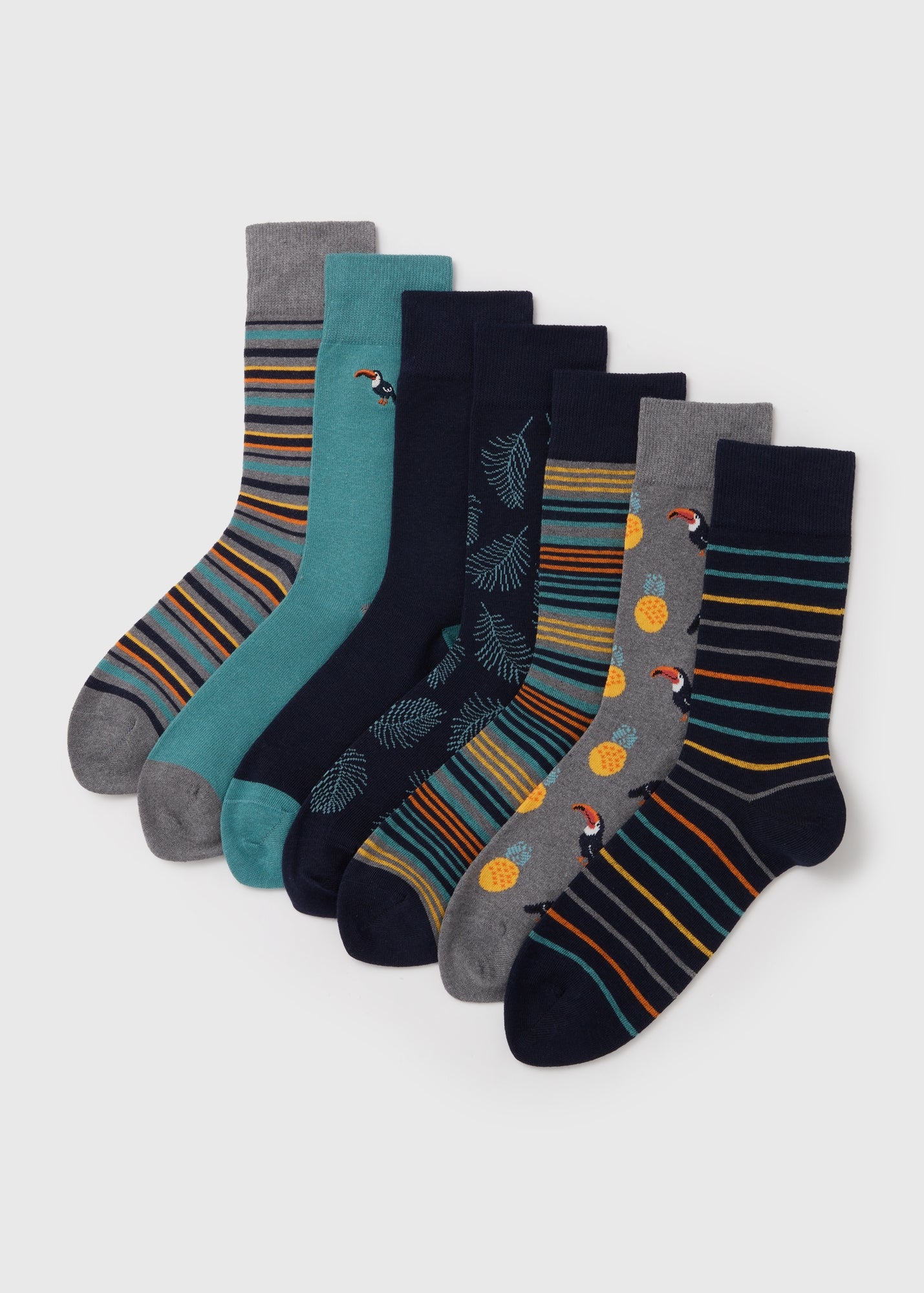 Buy 7 Pack Multi Colour Toucan Design Socks Online in Jordan from Matalan