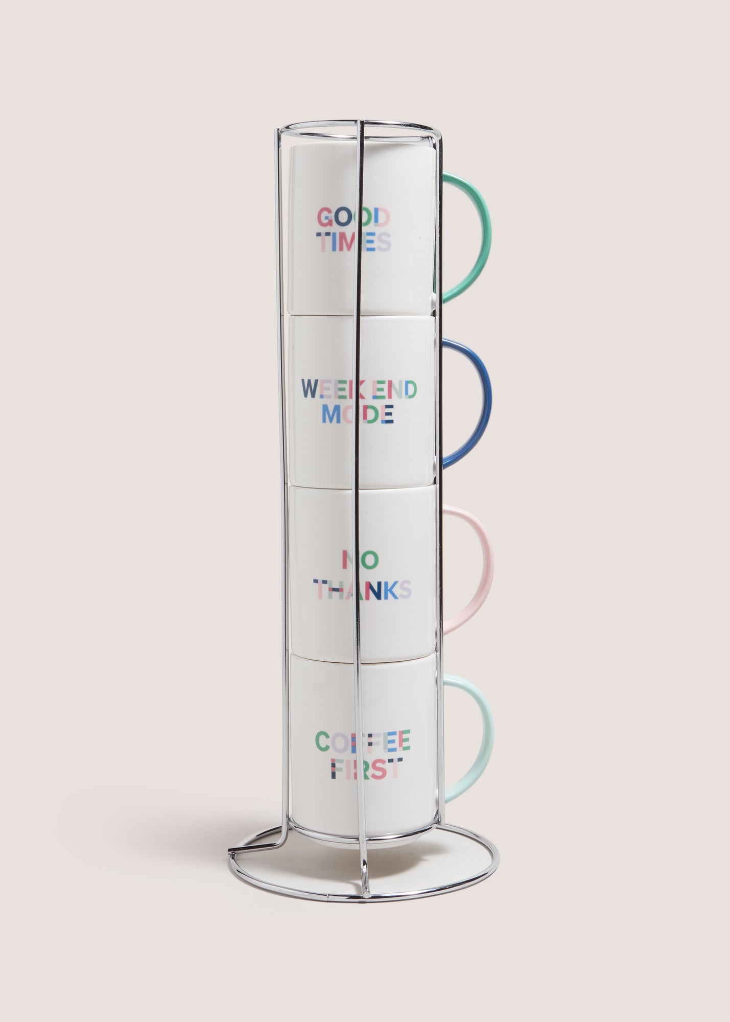 Buy Back To Uni Stackable Mugs-White Online in UAE from Matalan