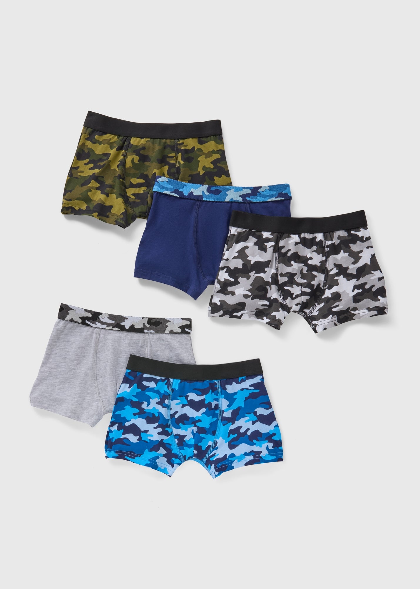 Buy 5 Pack Boys Camouflage Trunks Online in UAE from Matalan