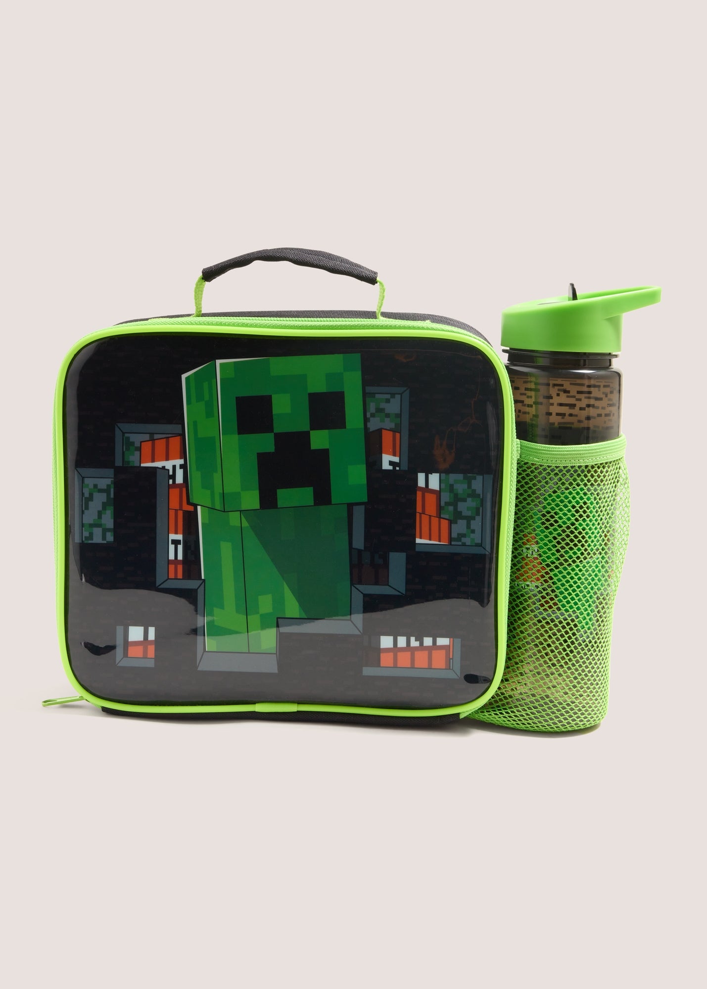Buy Minecraft Lunch Bag, Drinks Bottle & Snack Box Set-Green-One Size ...