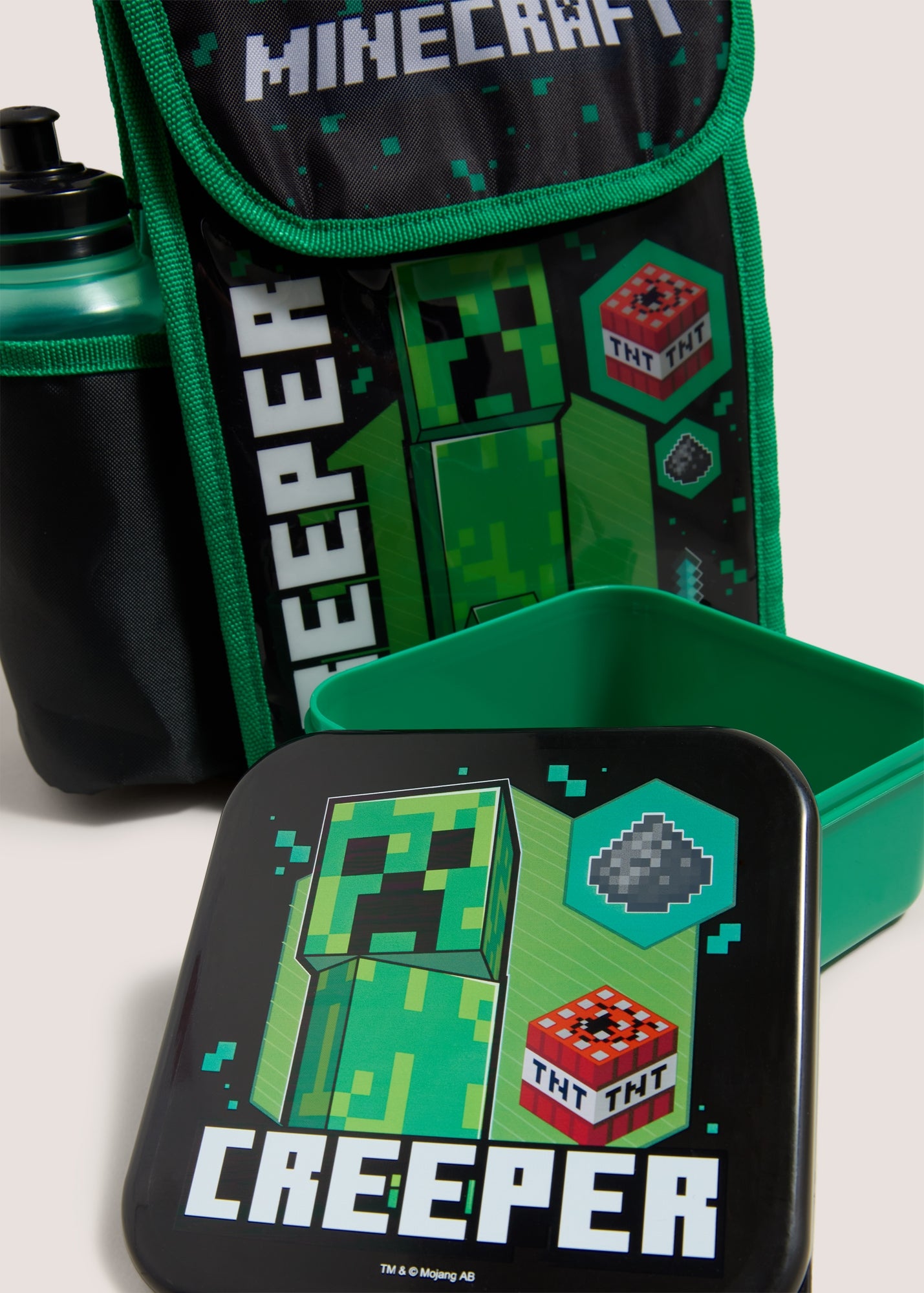 Buy Minecraft Lunch Bag, Drinks Bottle, & Snack Box Set-Black Online in ...
