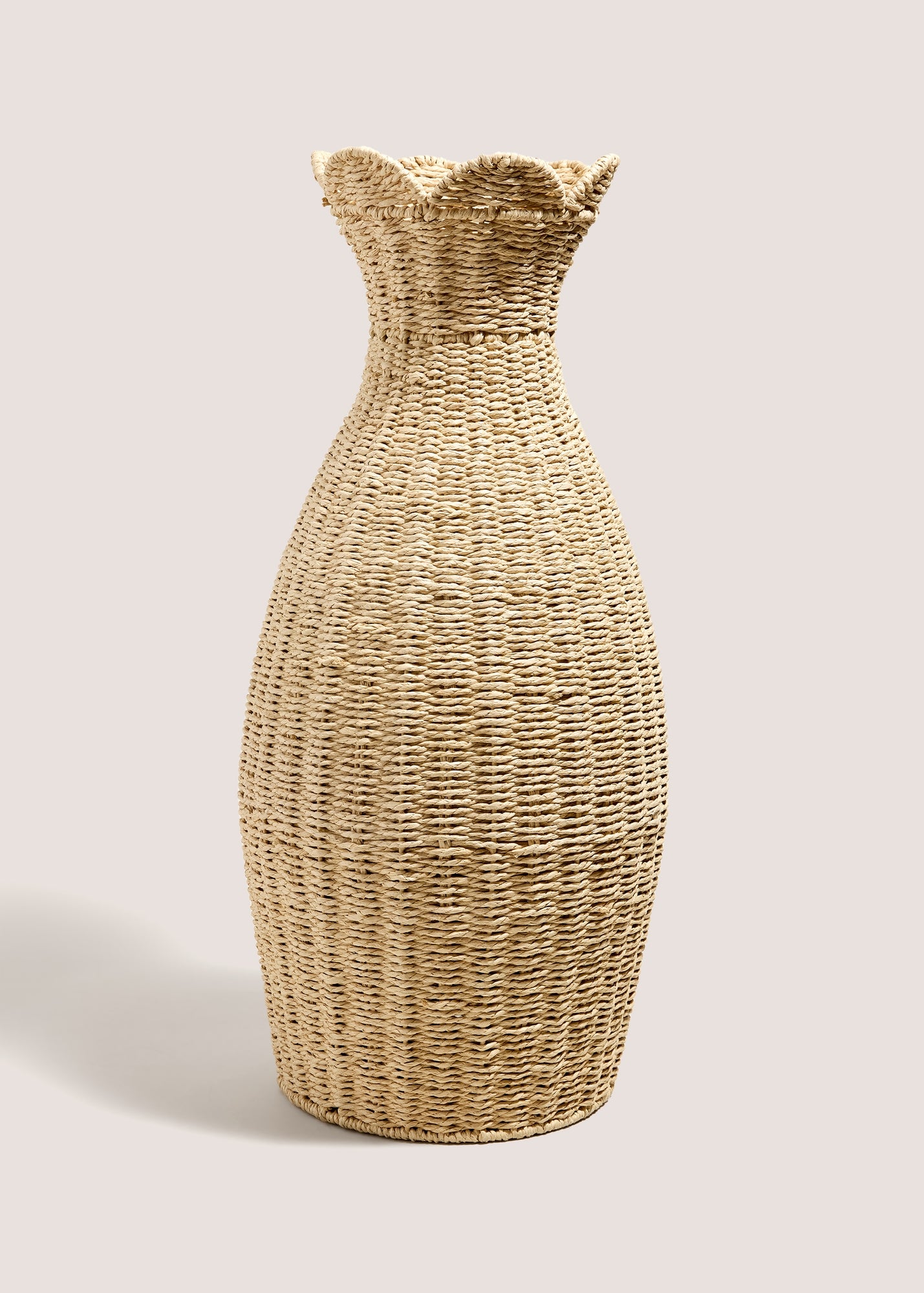 Buy Scallop Edge Woven Vase-Wood Online in UAE from Matalan