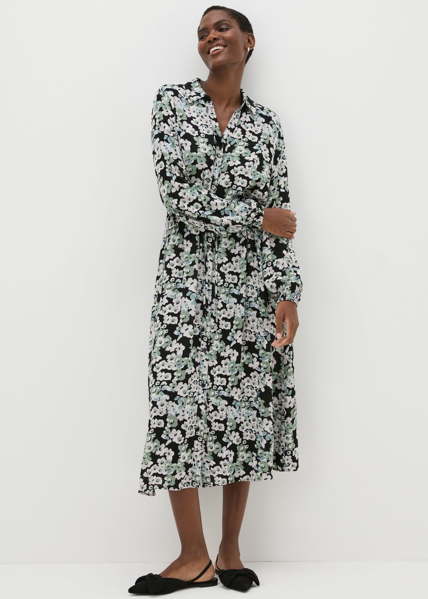 Buy Et Vous Floral Midi Shirt Dress Online in UAE - bfab