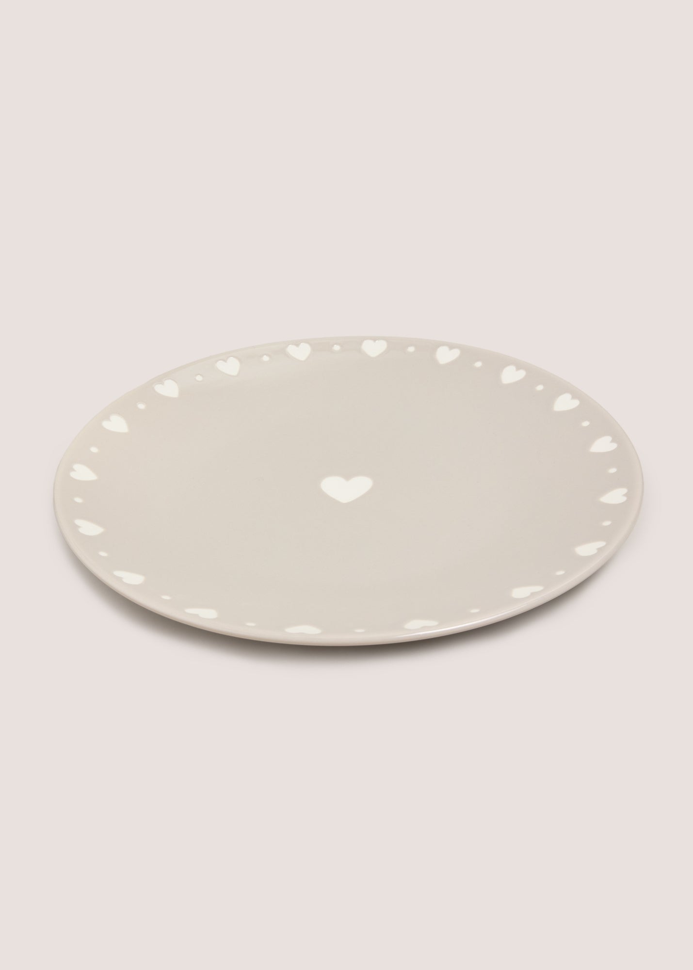 Buy Neutral Heart Dinner Plate-Beige-One Size Online in Qatar from Matalan