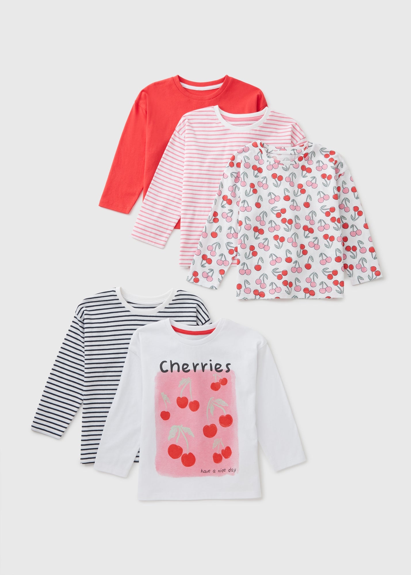 Buy 5 Pack Girls Cherry Long Sleeve Tops Online in UAE from Matalan