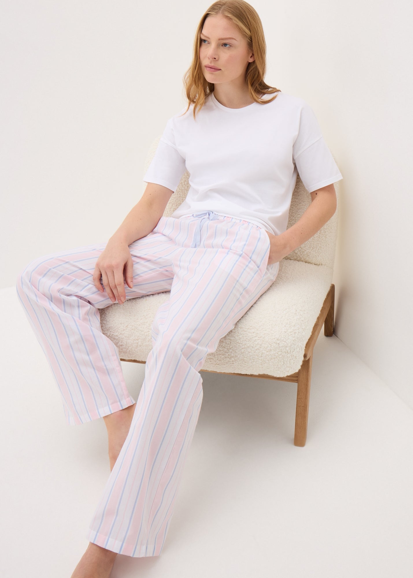 Buy T-Shirt & Stripe Bottoms Pyjama Set Online in Jordan from Matalan