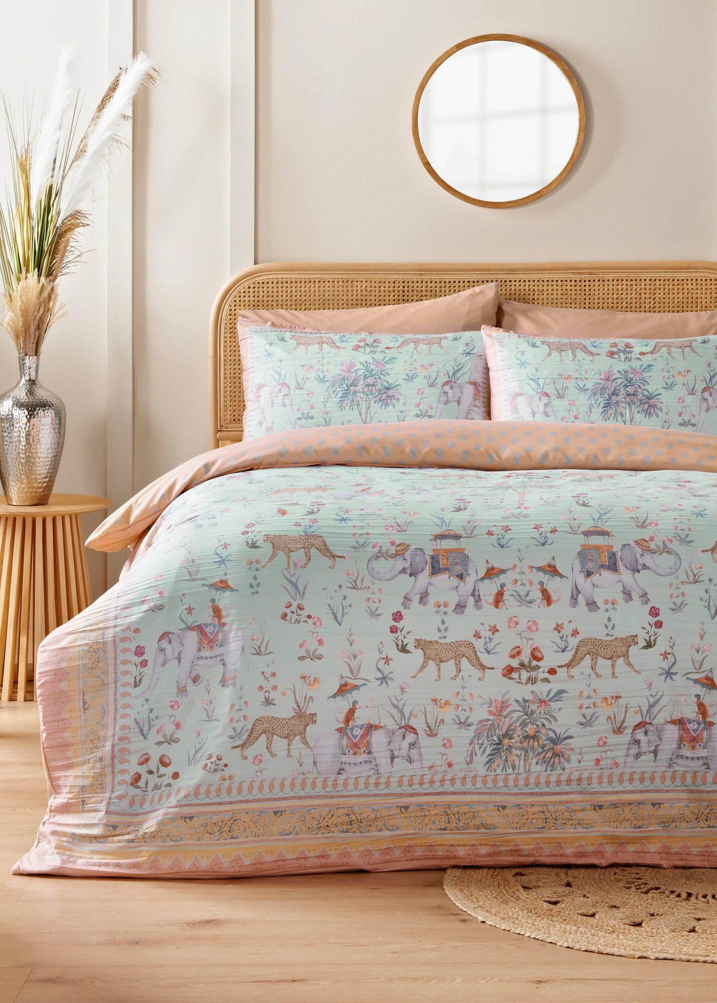Buy Duck Egg Floral & Elephant Duvet Set Online in Qatar from Matalan