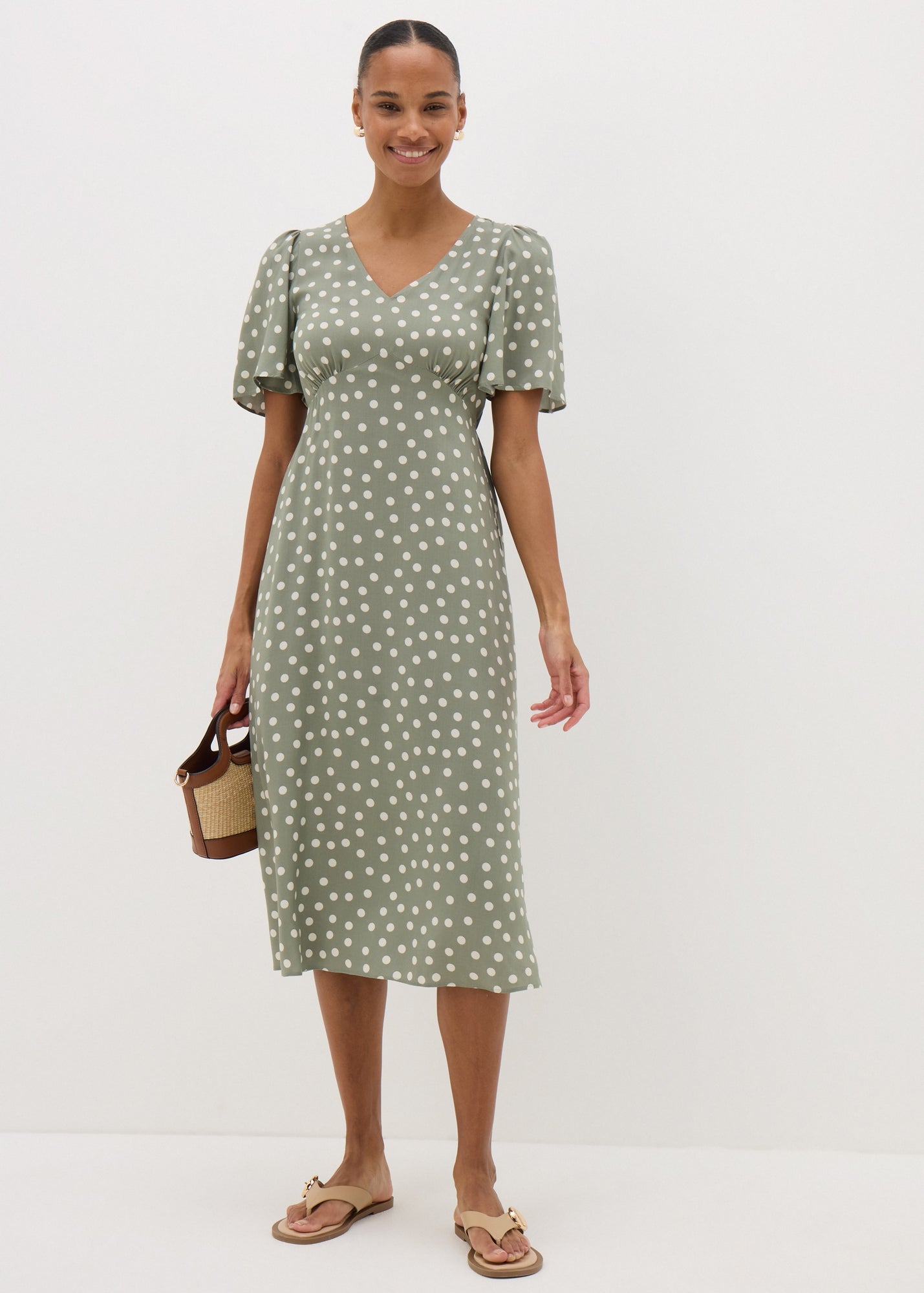 Buy Spot Print Midi Tea Dress Online in Bahrain from Matalan