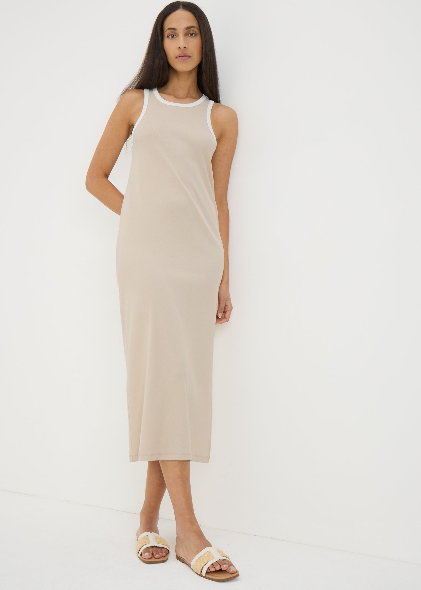 Buy Ribbed Racer Back Midi Dress Online in Jordan from Matalan