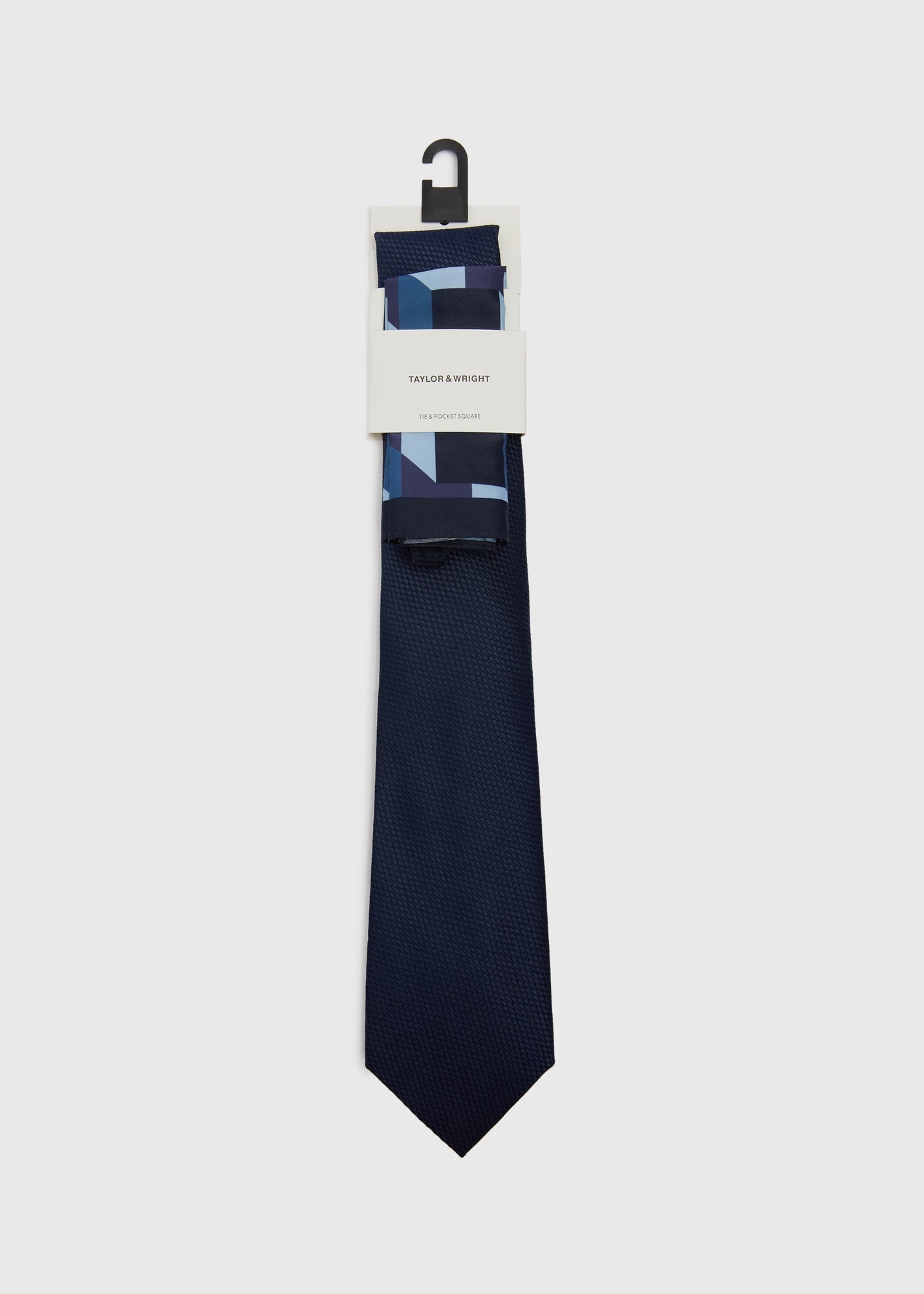 Buy Taylor & Wright Geometrical Tie & Pocket Square-Navy Online in ...