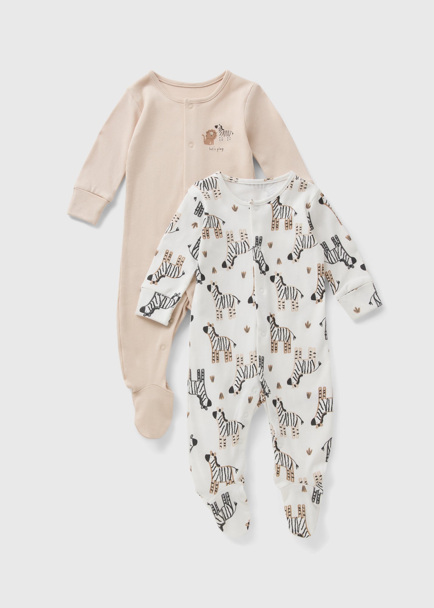 Buy 2 Pack Baby Zebra Sleepsuits Online in Jordan from Matalan