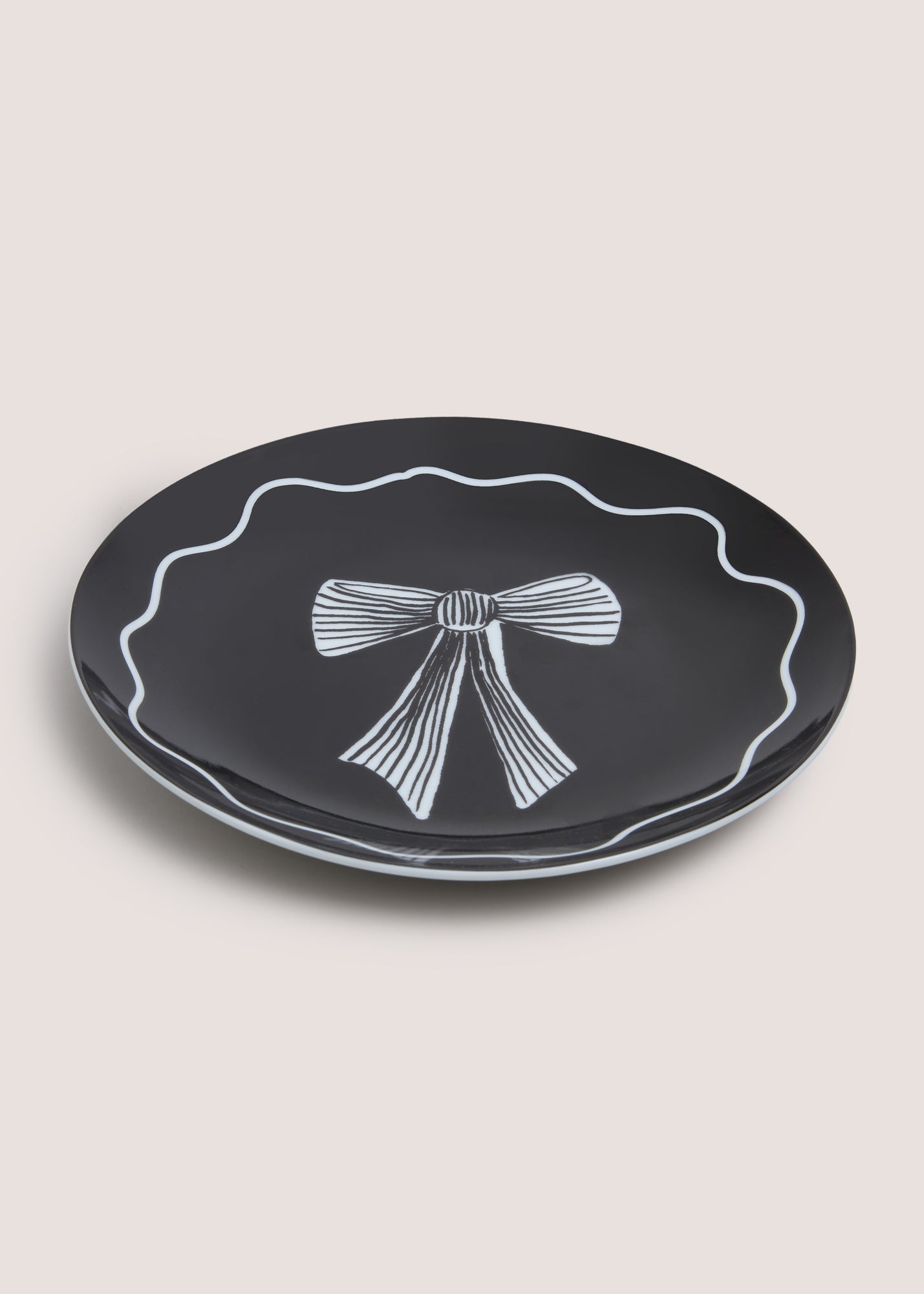 Buy Bow Side Plate-Black/White Online in Oman from Matalan
