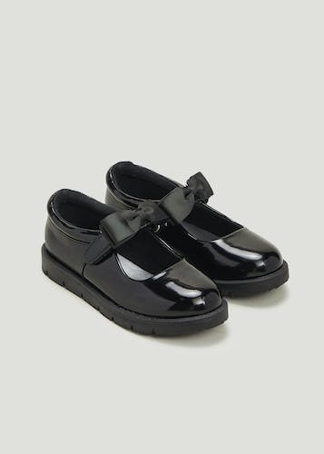 Buy Girls Black Patent Bow School Shoes Online in Qatar - bfab