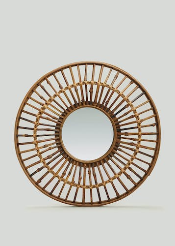 Buy Natural Cane Wheel Mirror (50cm x 50cm) Online in Oman from Matalan