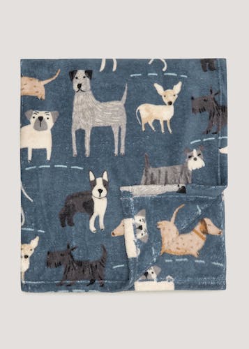 Buy Blue Dog Print Throw (130cm x 150cm) Online in Bahrain from Matalan