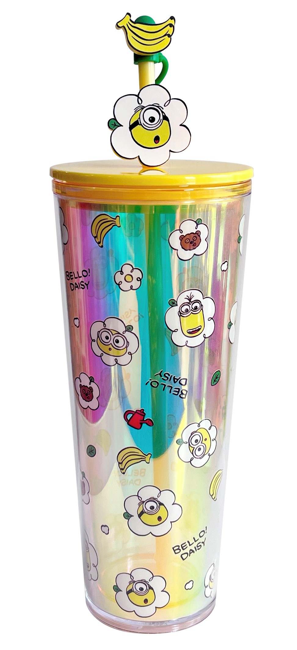 Buy Daisy Minions Collection Double Wall Plastic Bottle with Straw ...