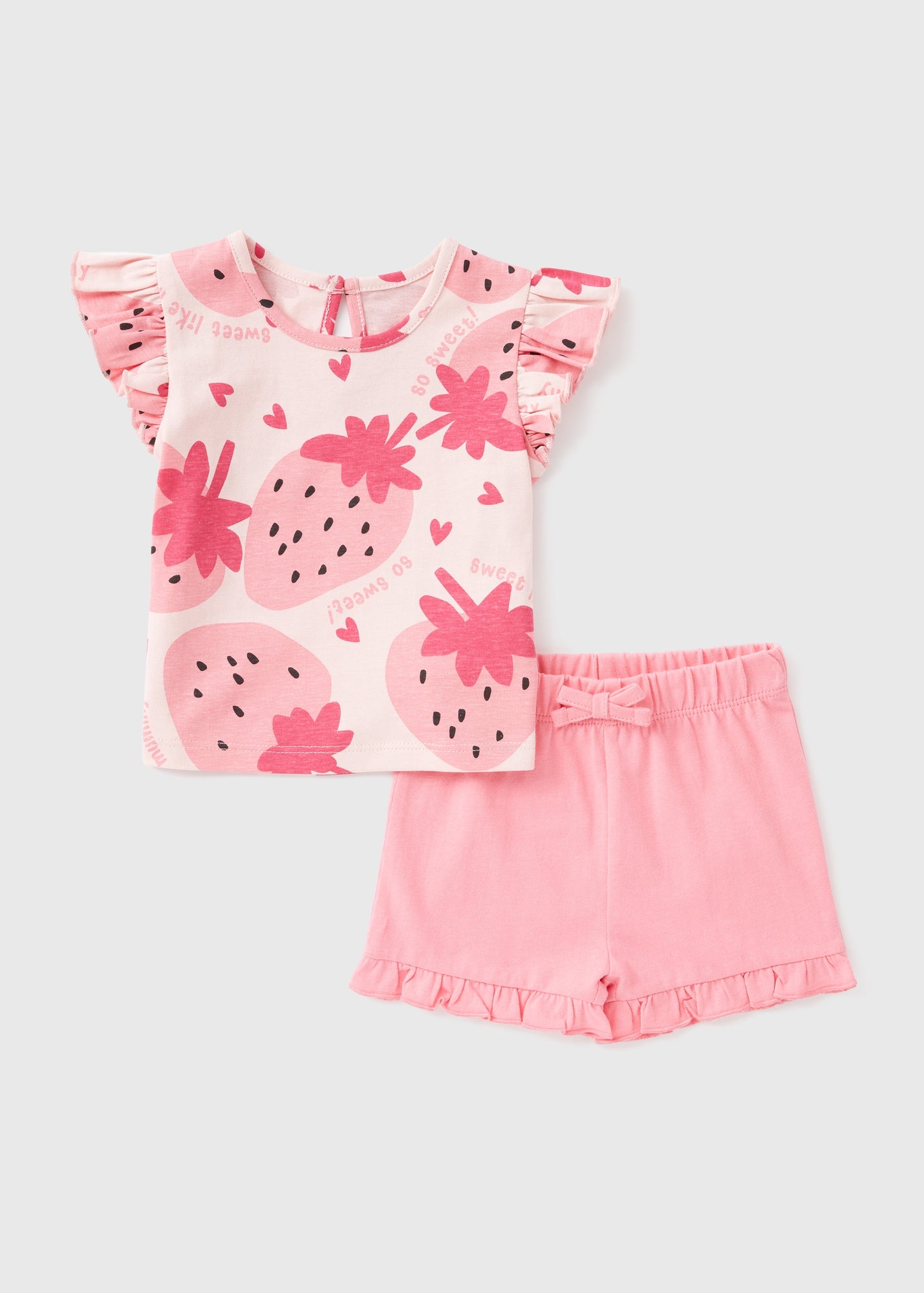 Buy Baby Strawberry Print Top and Short Set Online in Qatar from Matalan