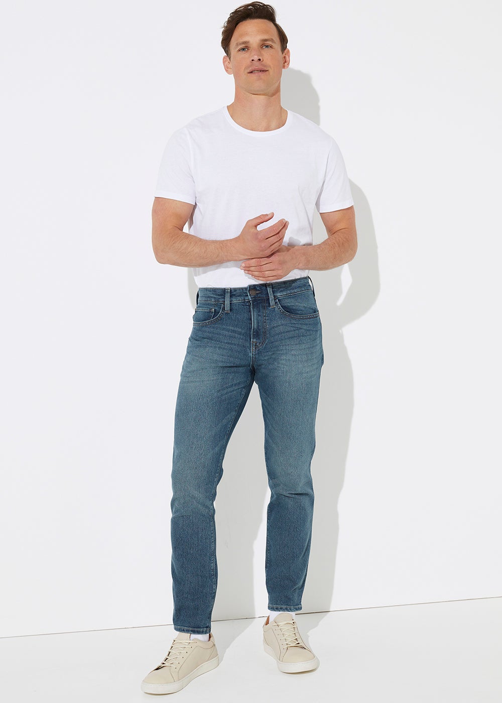 Buy Mid Wash Stretch Slim Fit Jeans Online in Jordan from Matalan